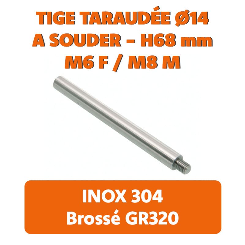 TIGE Ø14 mm A SOUDER - HAUTEUR 68 mm - M8 - INOX 304 | Leroy Merlin