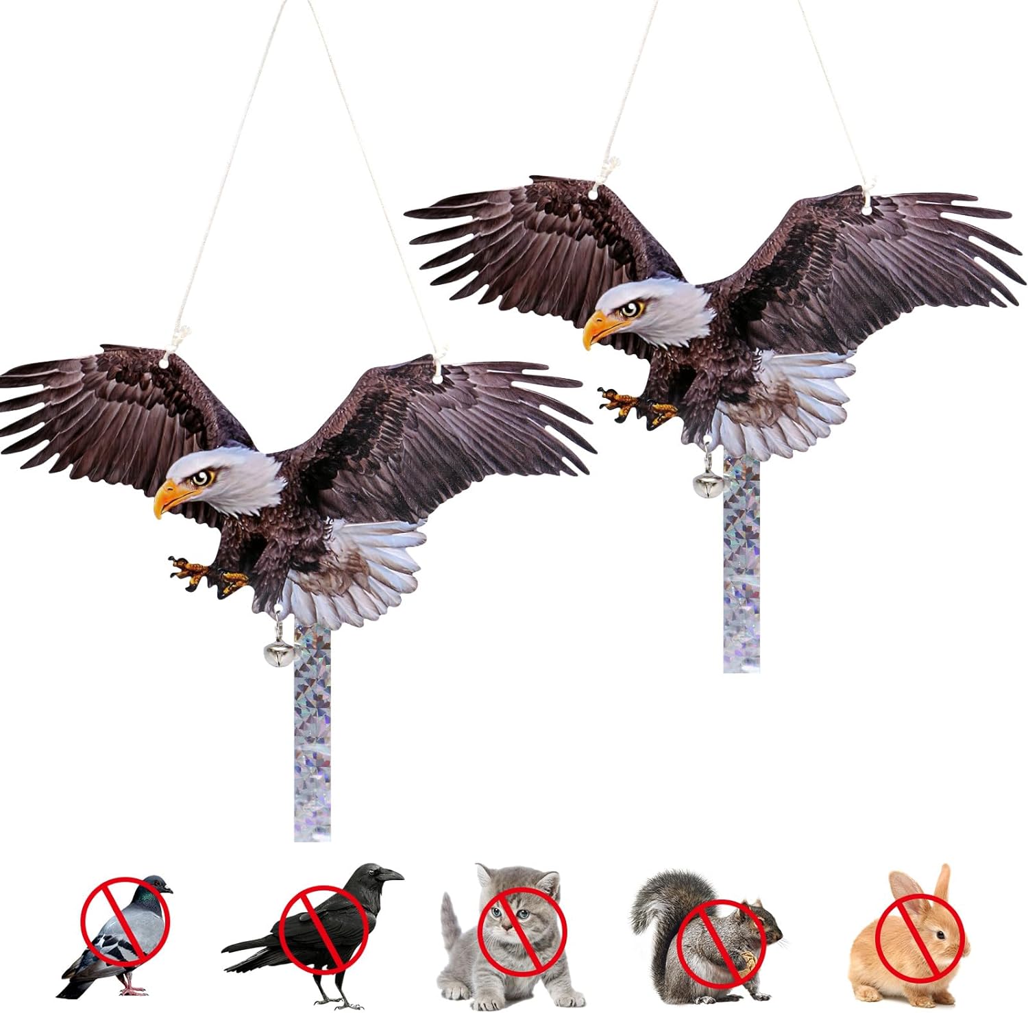 Lot de 2 fausses chouettes pour éloigner les oiseaux, décoration ...
