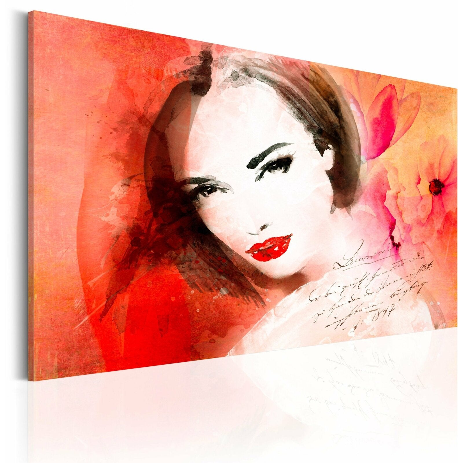 Tableau dame cramoisie - 90 x 60 cm | Leroy Merlin