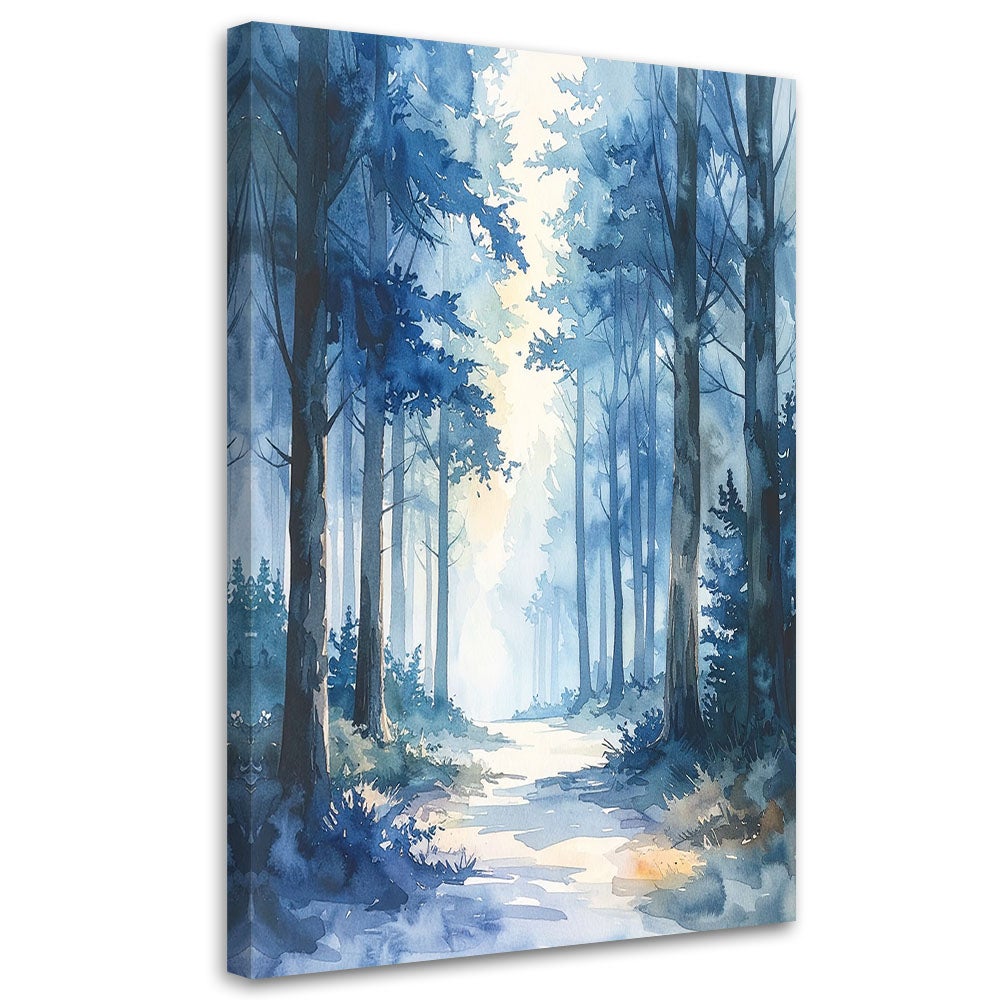 Tableau Moderne, Forêt brumeuse Paysage naturel pastel de style ...