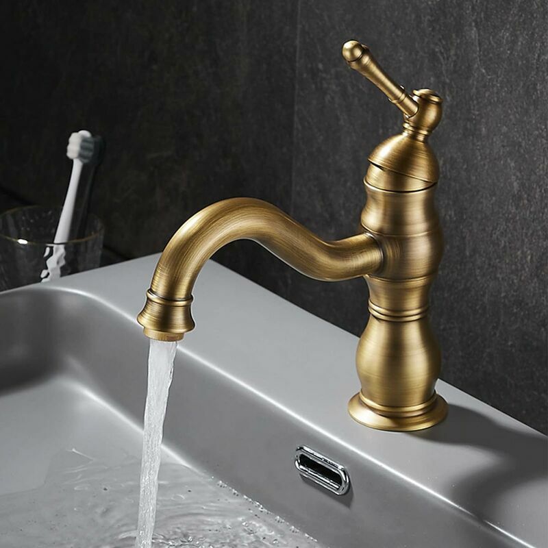 Robinet Lavabo Rétro,Pivotant à 360° Robinet Salle de Bain, Mitigeur ...