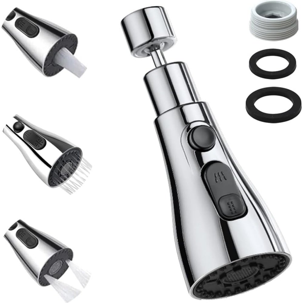Embout Robinet Cuisine 360°Rotatif 3 Modes Douchette Evier Cuisine ...