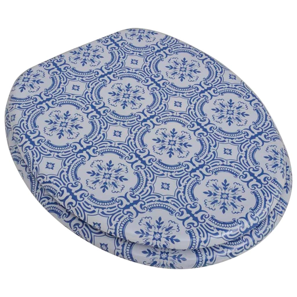 Asiento de inodoro WC con tapa de MDF dise?o de porcelana- COMFORTXL ...