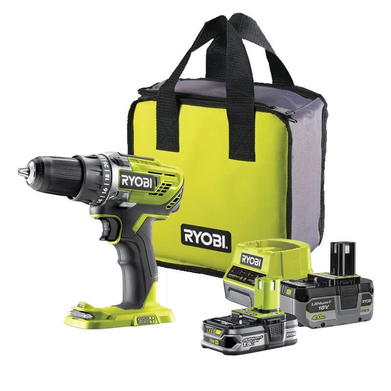 RYOBI ONE+ Perceuse 18 Volts - 2 batteries 2,0Ah & 4,0Ah - R18DD3-2415BS | Leroy Merlin