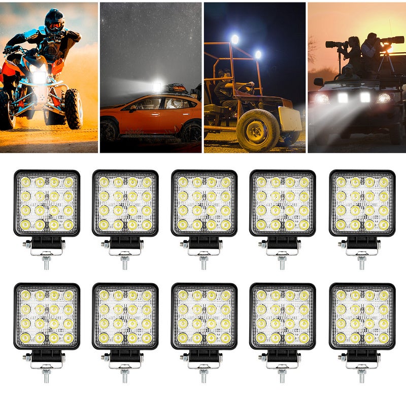 10x Phare de Travail LED 48W LED Phare Travail Projecteur Feux ...