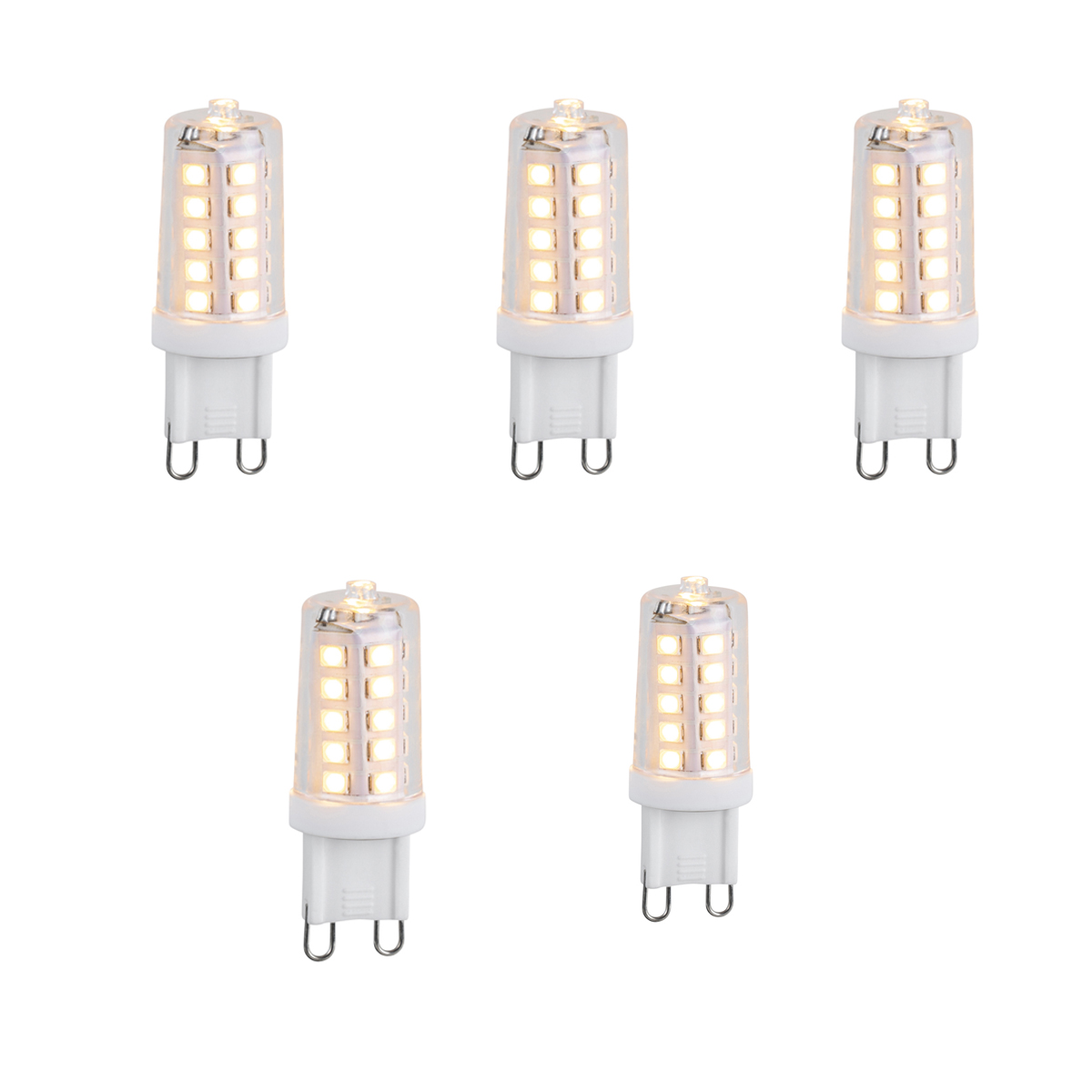 Lot de 5 ampoules LED G9 à intensité variable 3 niveaux 3W 250lm 2700K ...