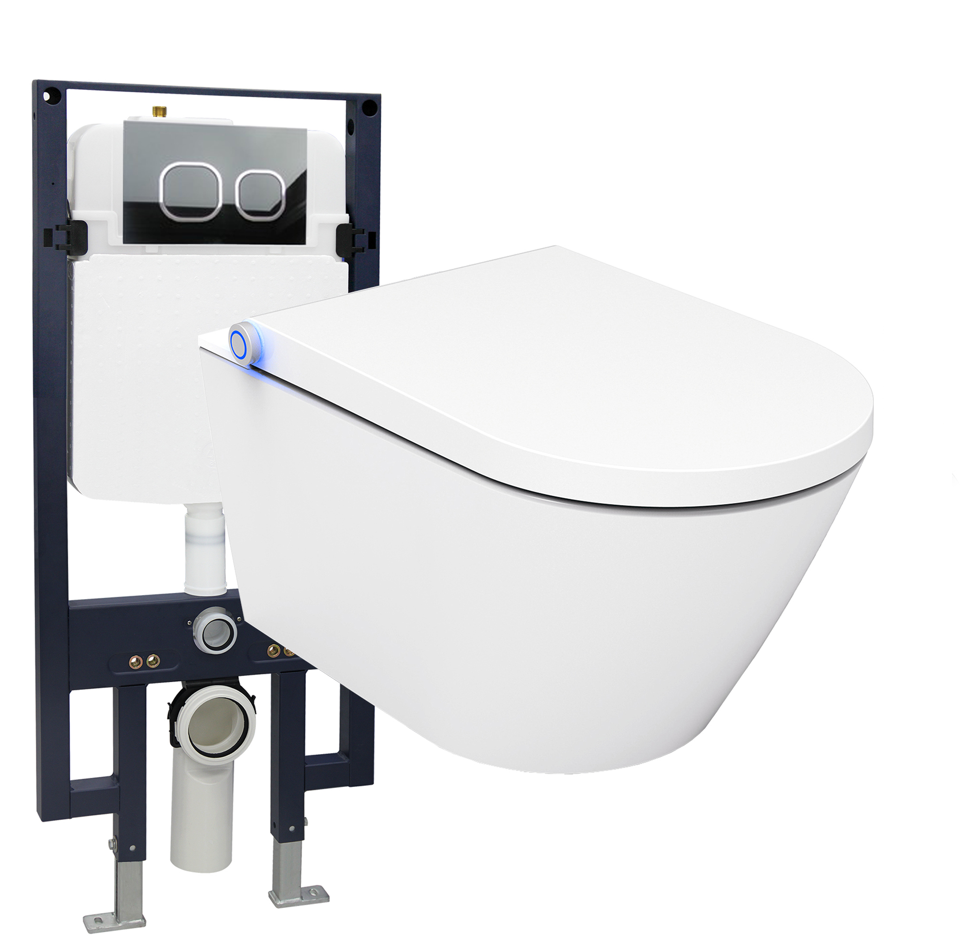 BERNSTEIN - G3008 Pacchetto Telaio + WC in Ceramica Giapponese, WC con Doccia Giapponese - 38 ...