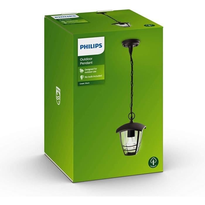 PHILIPS Lustre - suspension Creek noire 1x60W 230V | Leroy Merlin