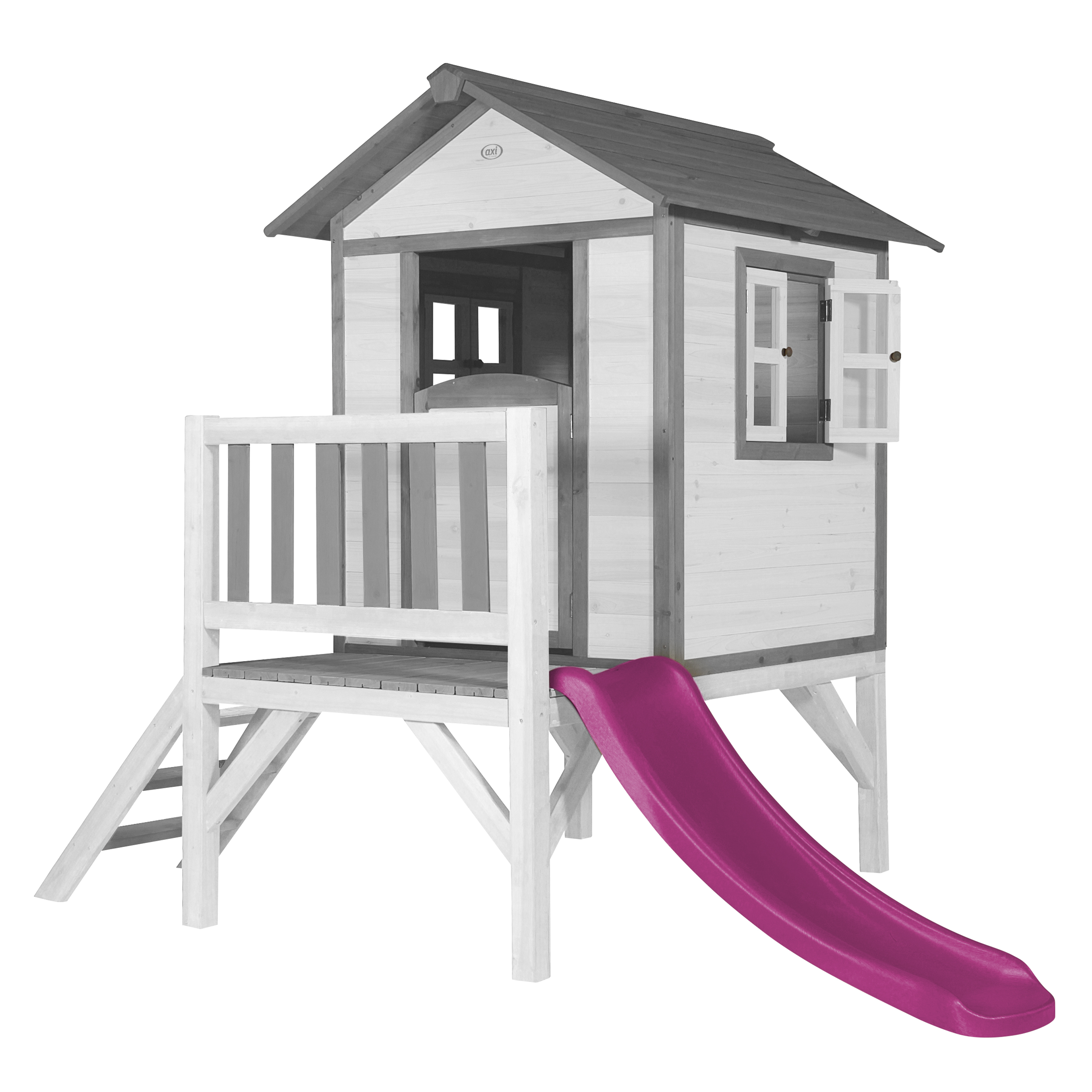 AXI Maison Enfant Beach Lodge XL Blanc avec Toboggan Violet | Maison de ...