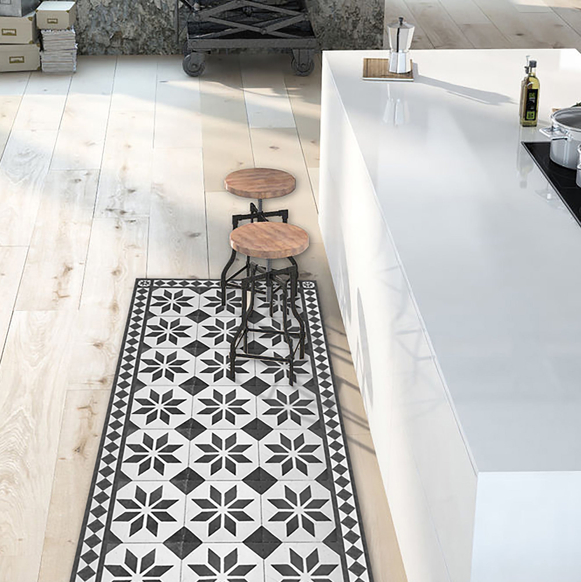 Tapis de Cuisine antidérapant en Vinyle Plancher de Style Antique ...