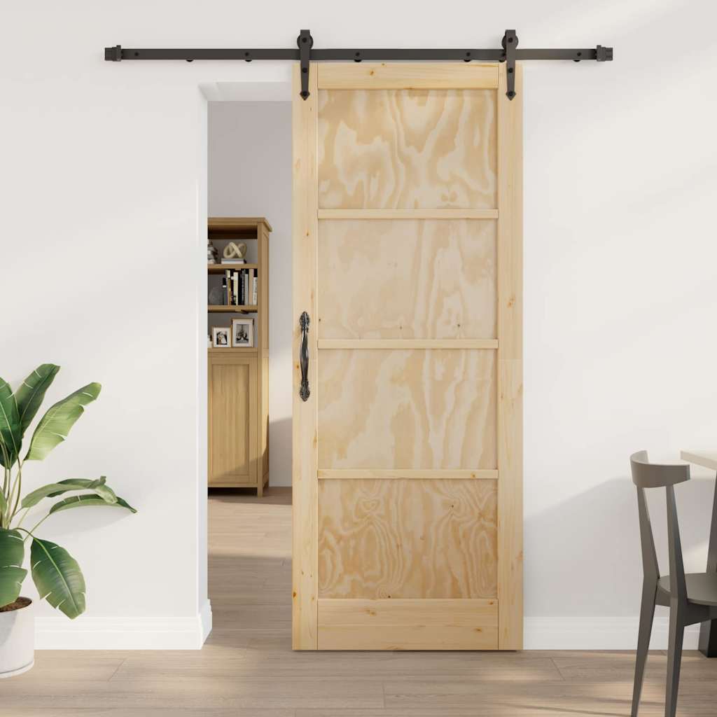 Maison Exclusive - Puerta deslizante Otro ORKDAL Natural y negro 83 x ...