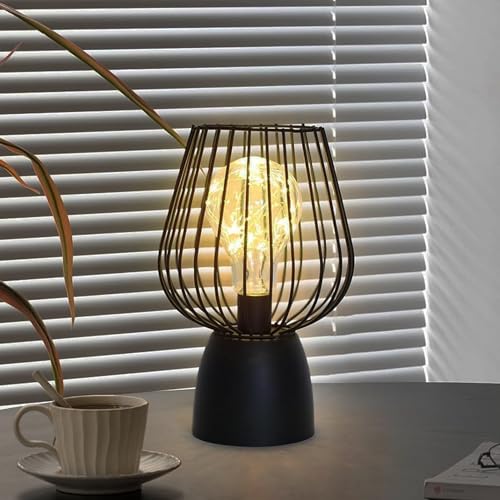 GLAMARIS Lampe de Bureau Rétro, Noir Lampe de Chevet Avec lumière ...