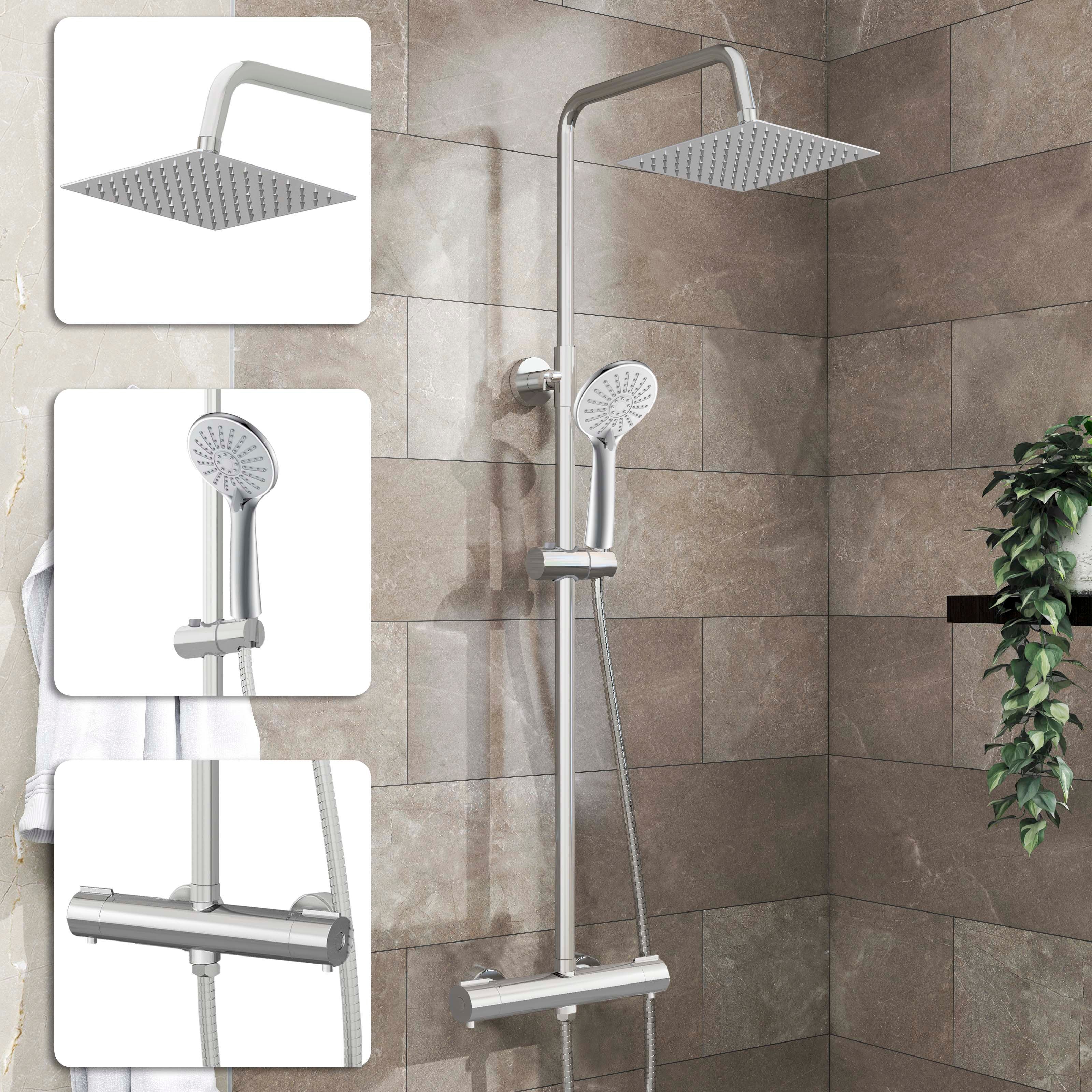 AICA Colonne de douche thermostatique, salle de bain set de douche, 38 ...