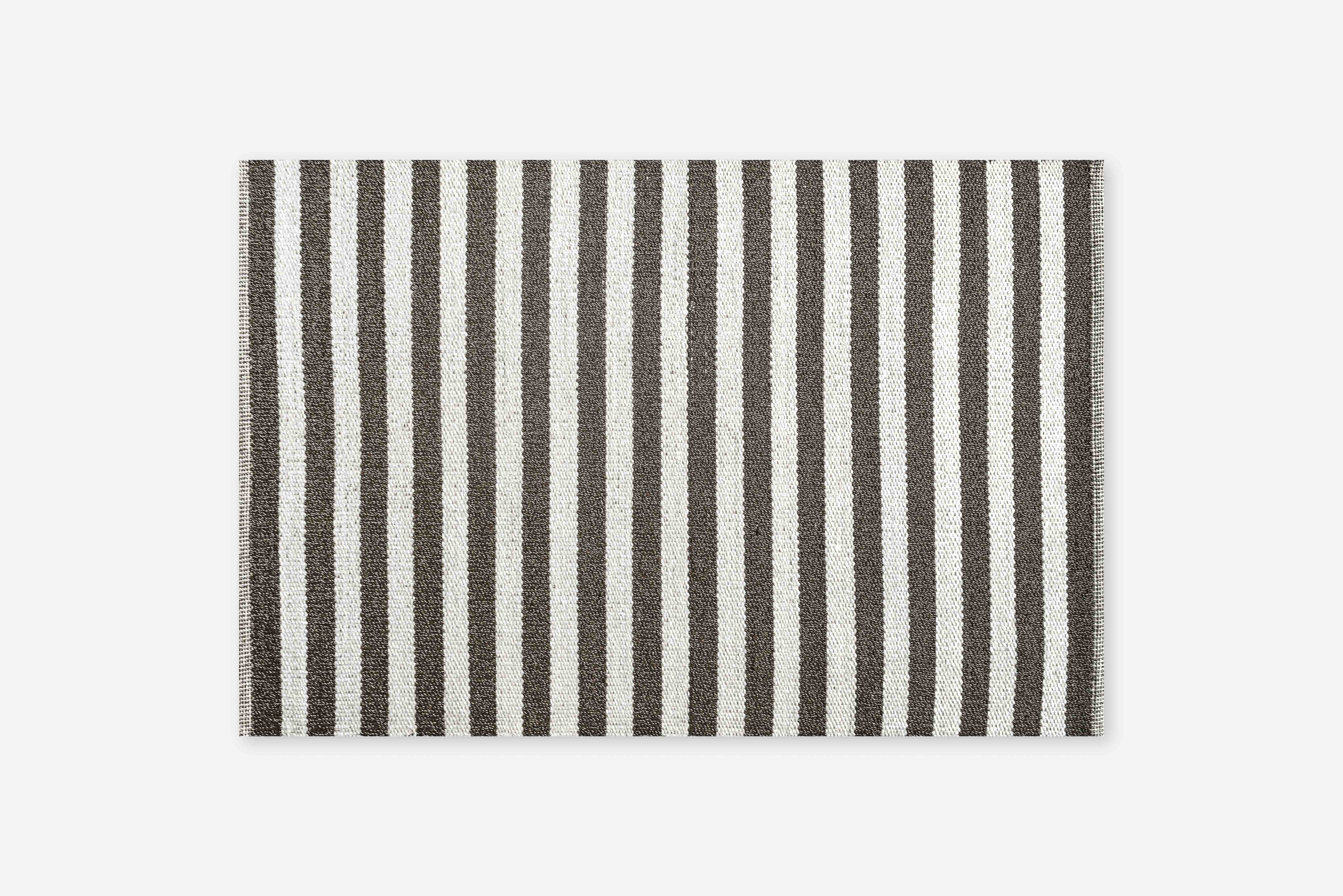 Tapis à rayures coton, lurex et PVC 80x120 cm blanc et marron | Design ...