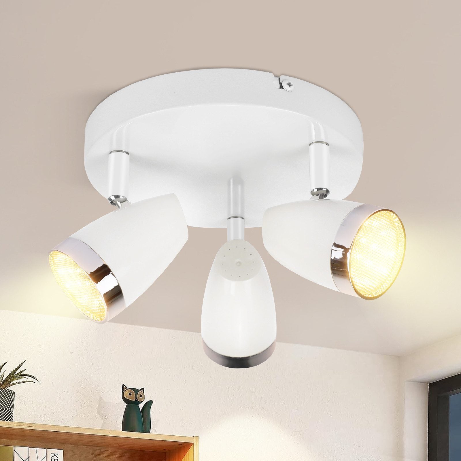 NETTLIFE Foco de techo LED 3 bombillas modernas 4W blanco cálido 3000K ...