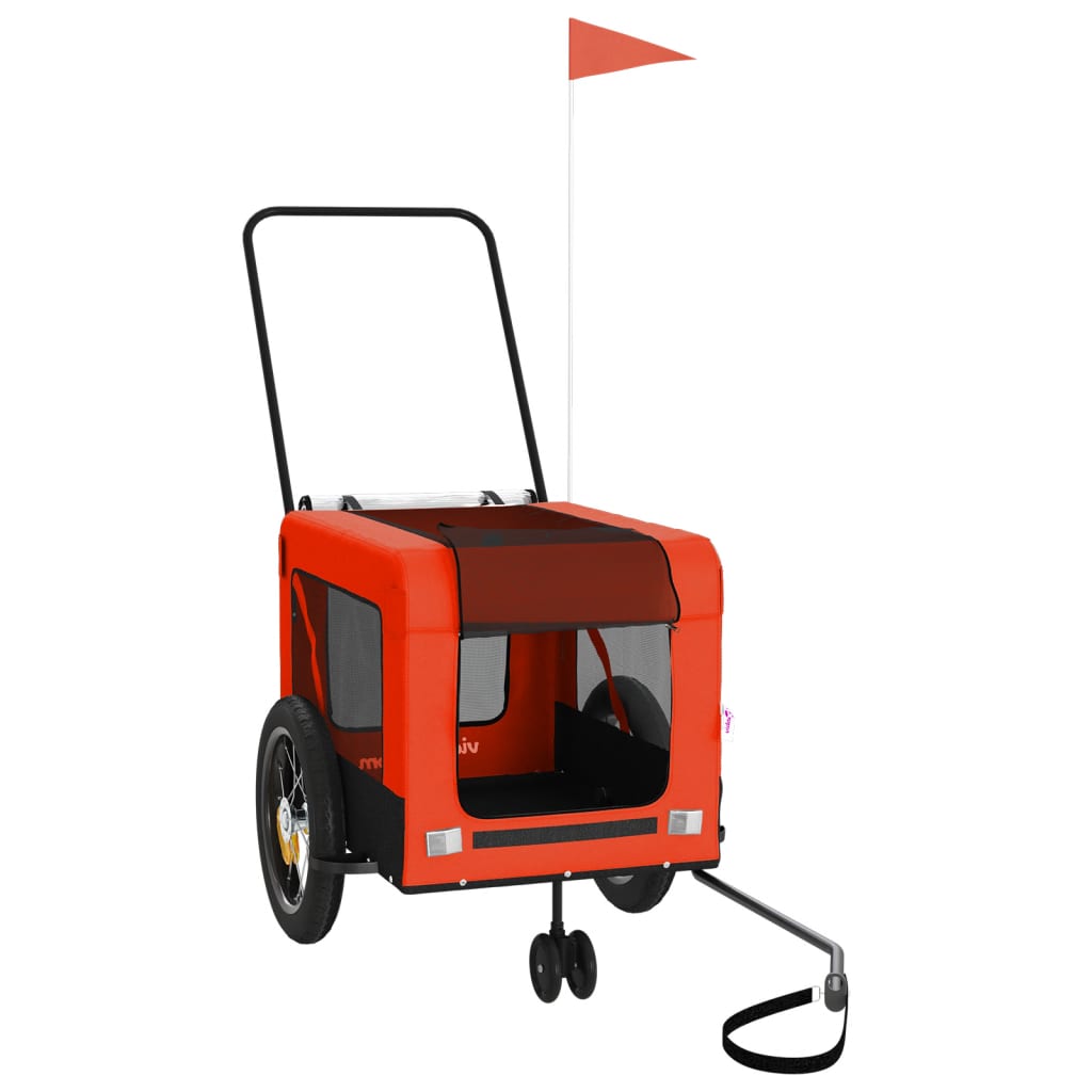 Remorque de vélo pour animaux de compagnie orange et noir CFW35471 ...