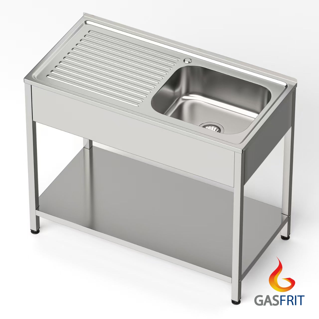 Gasfrit - Fregadero bajo barra 1 seno y 1 escurridor industrial acero ...