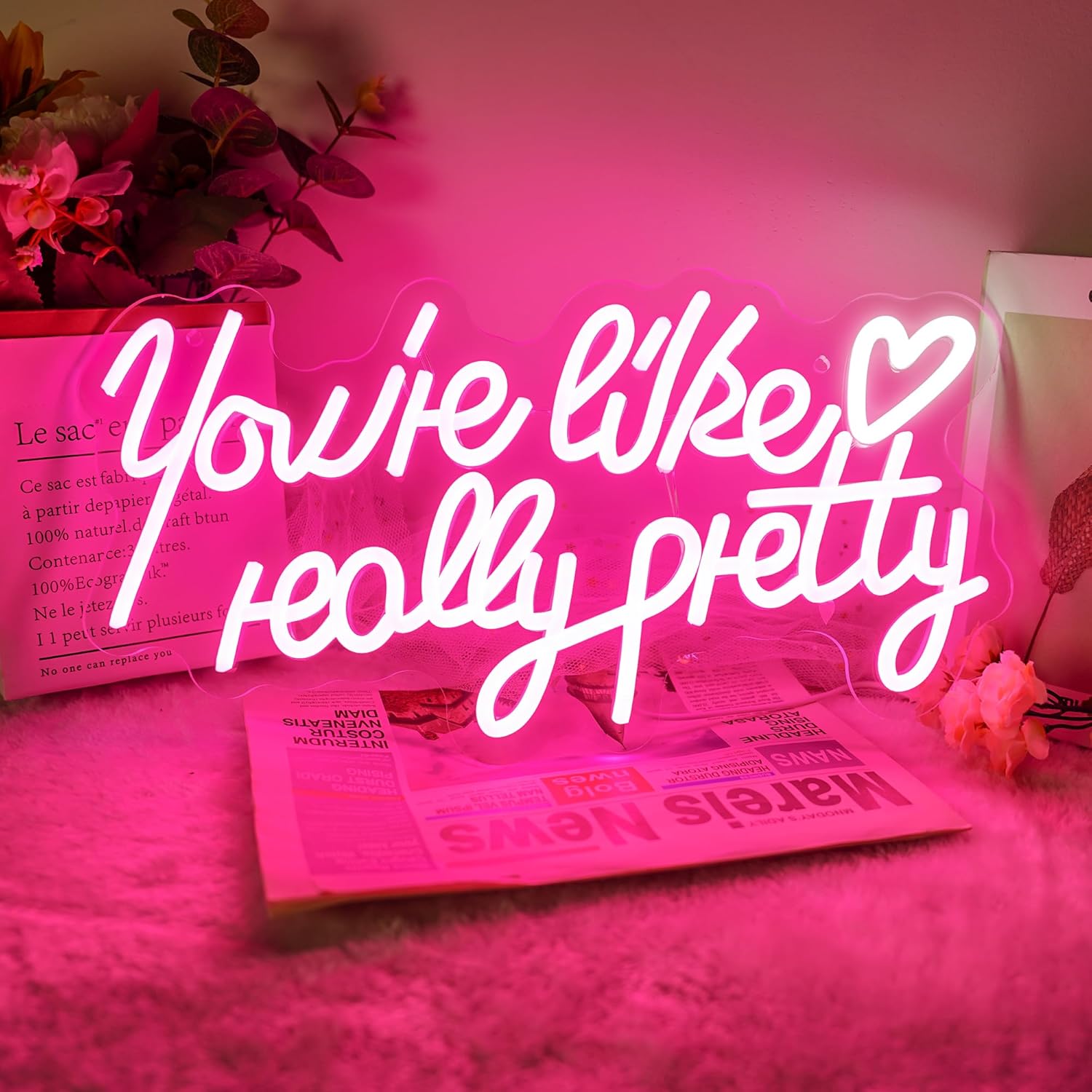 Enseigne lumineuse néon « You're Like Really Pretty » pour décoration ...