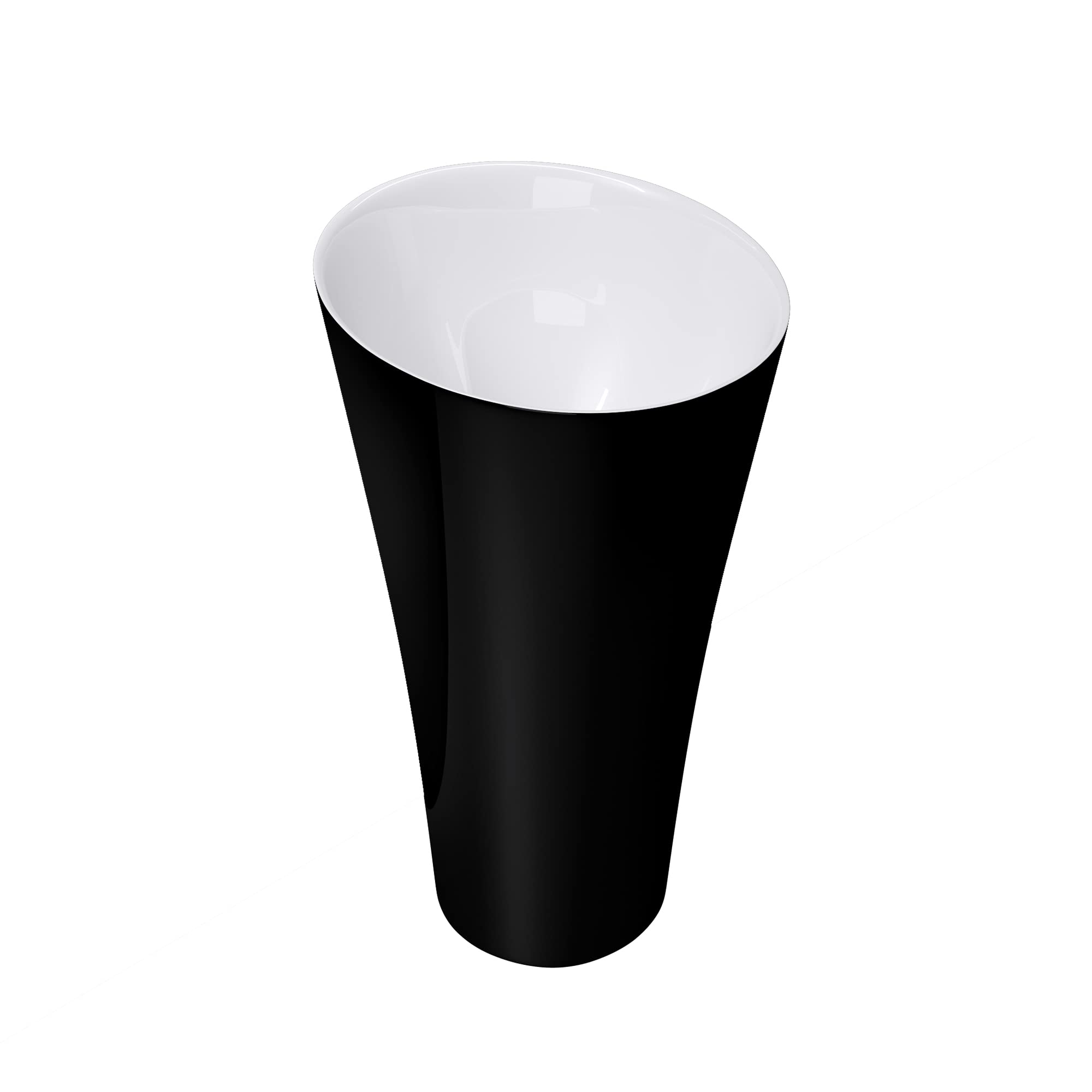 Doporro Lavabo sur Pied Noir Mat + Blanc Vasque Colonne en Fonte ...