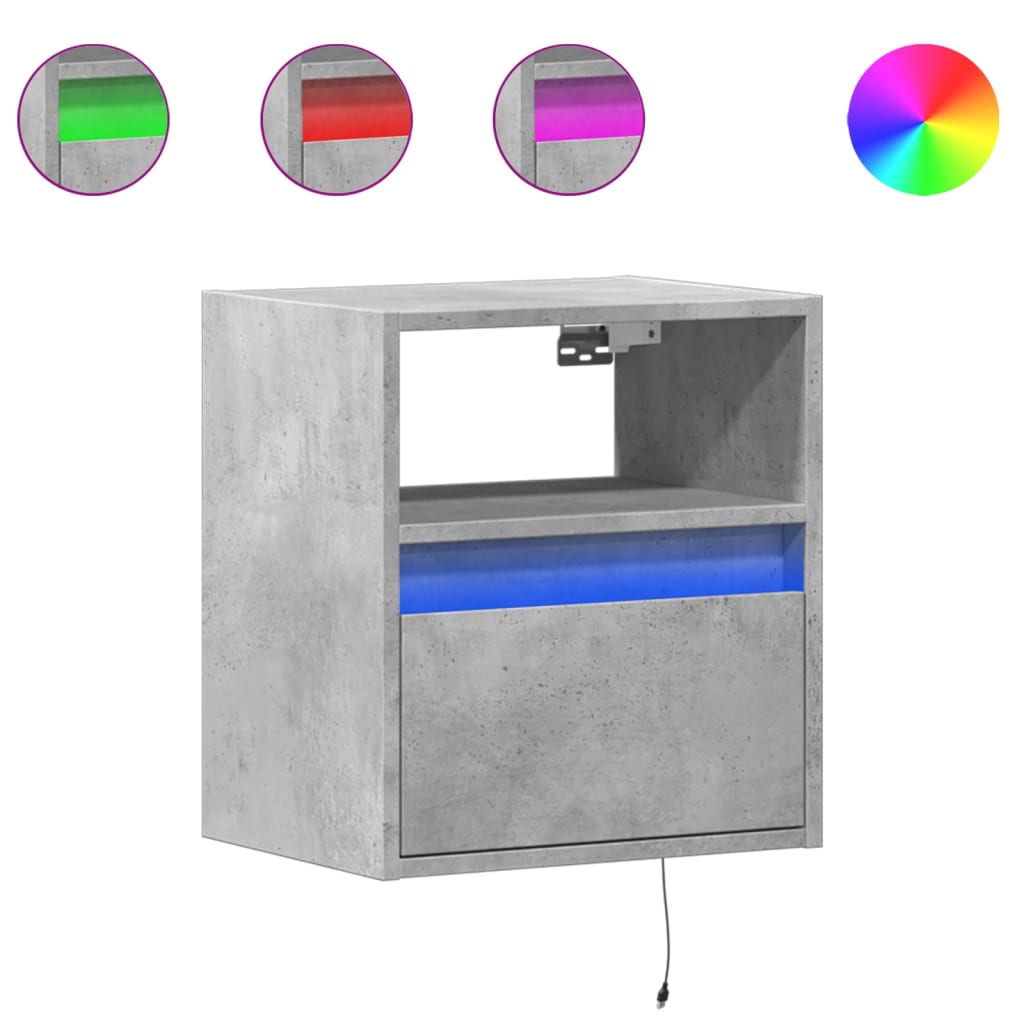 Comodino da parete con luci LED grigio cemento | Leroy Merlin