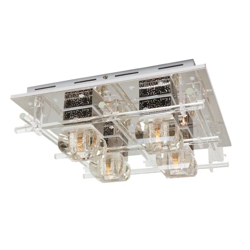Plafón de Techo LED Cuadrado Cristal Óptico 45x45 cm con Mando a ...