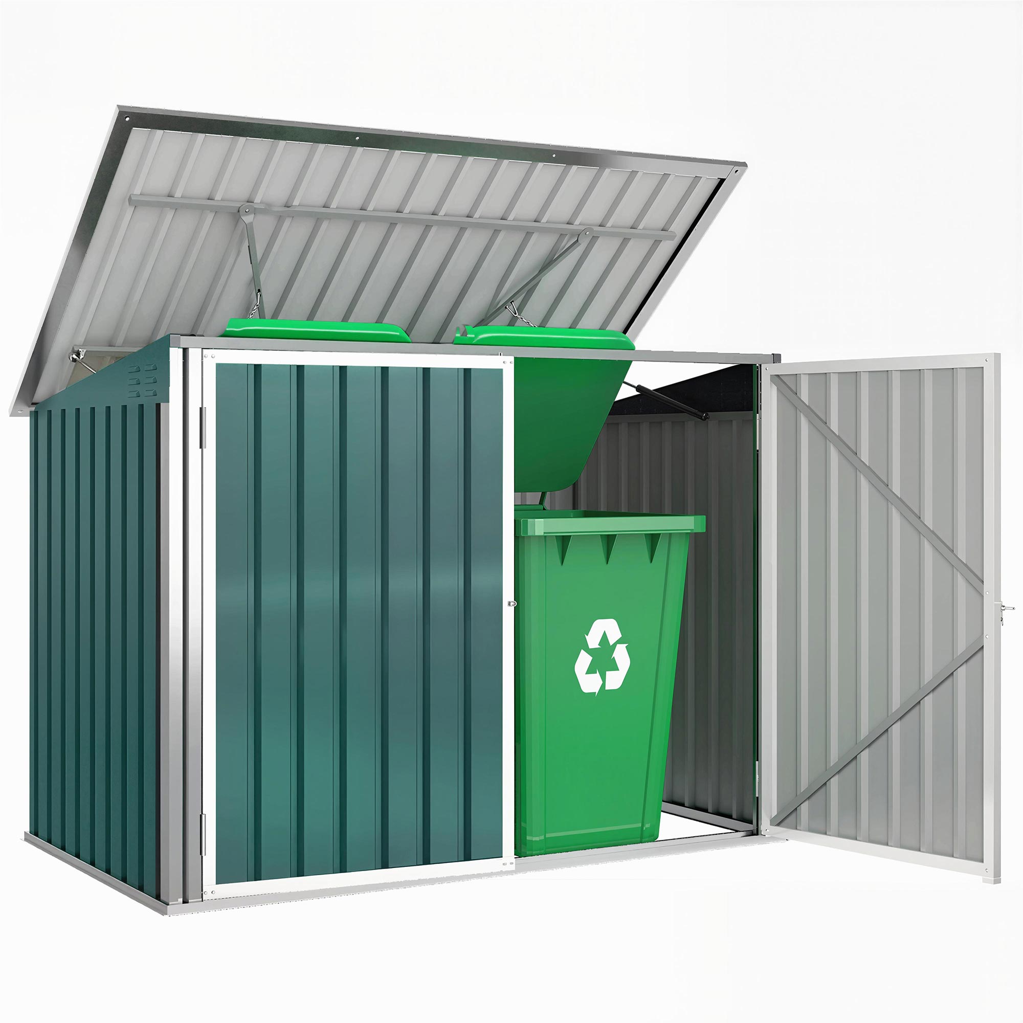 Caseta de acero exterior para cubos de basura con doble puerta | Leroy ...