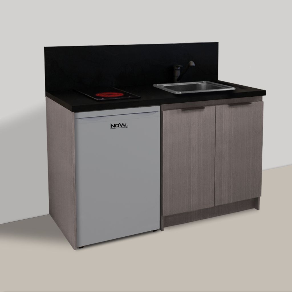PACK COMPLET KITCHENETTE CHÊNE GRIS 140cm + ELECTRO | Leroy Merlin
