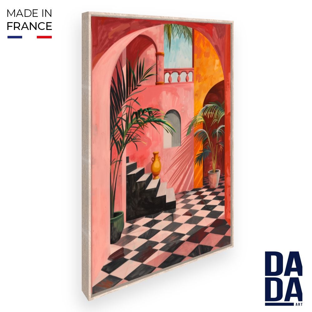 Toile encadrée Oasis méditerranéenne / 50x70cm / Cadre Effet naturel ...