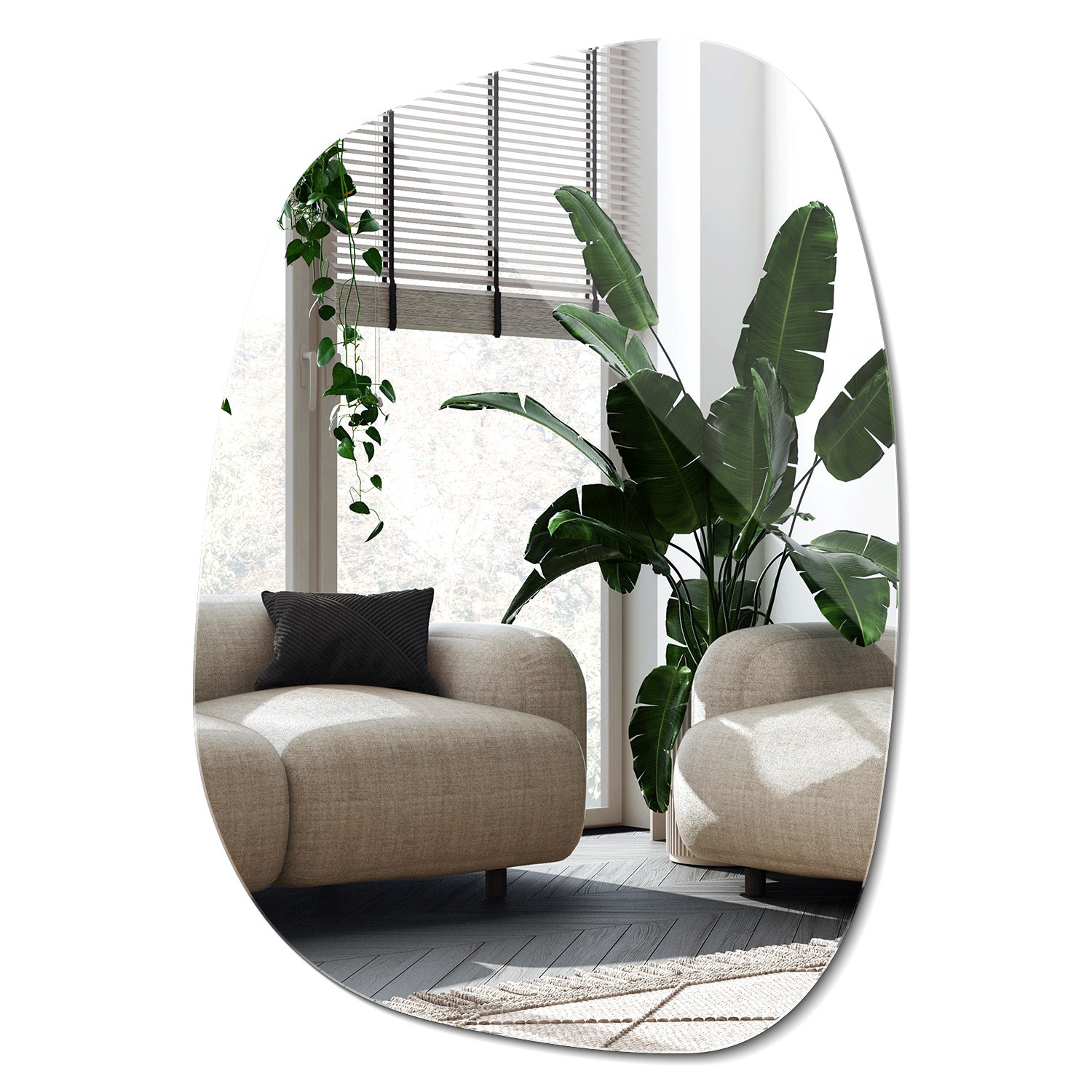 Miroir asymétrique design original, Décoration murale moderne et unique ...