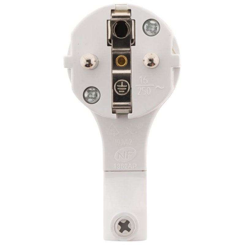 Enchufe macho 2P+T 16A extra plano - Blanco - Zenitech | Leroy Merlin