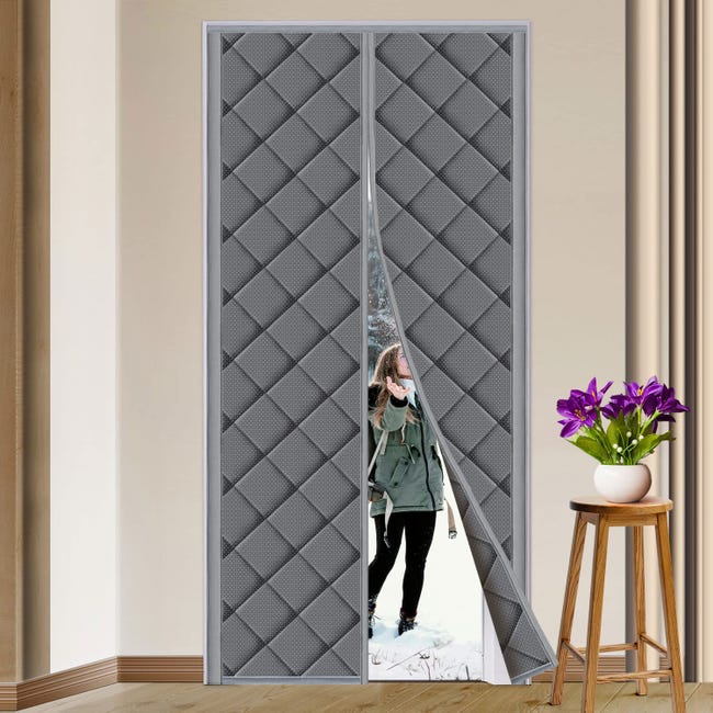 Rideau de porte magnétique isolant, rideau de porte épais en tissu ...