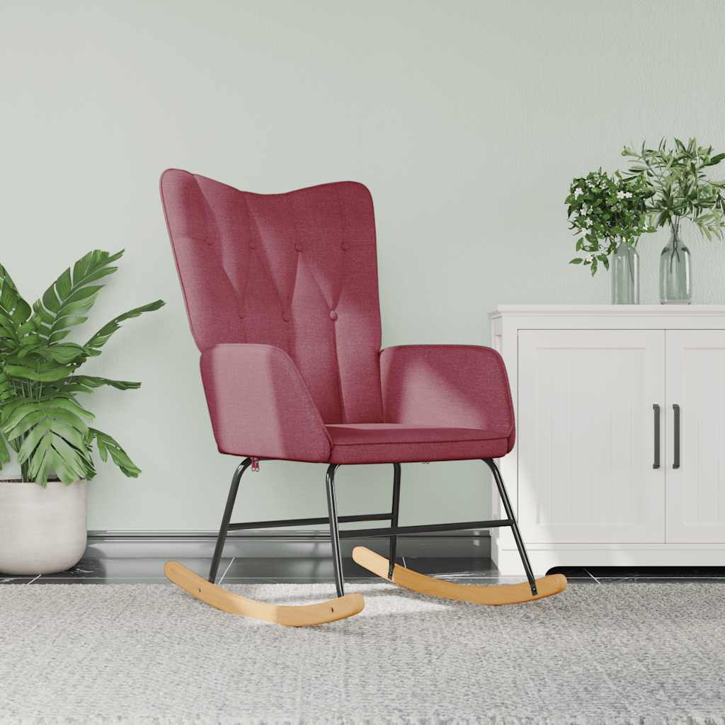 Sedia a dondolo Tessuto rosso bordeaux | Leroy Merlin