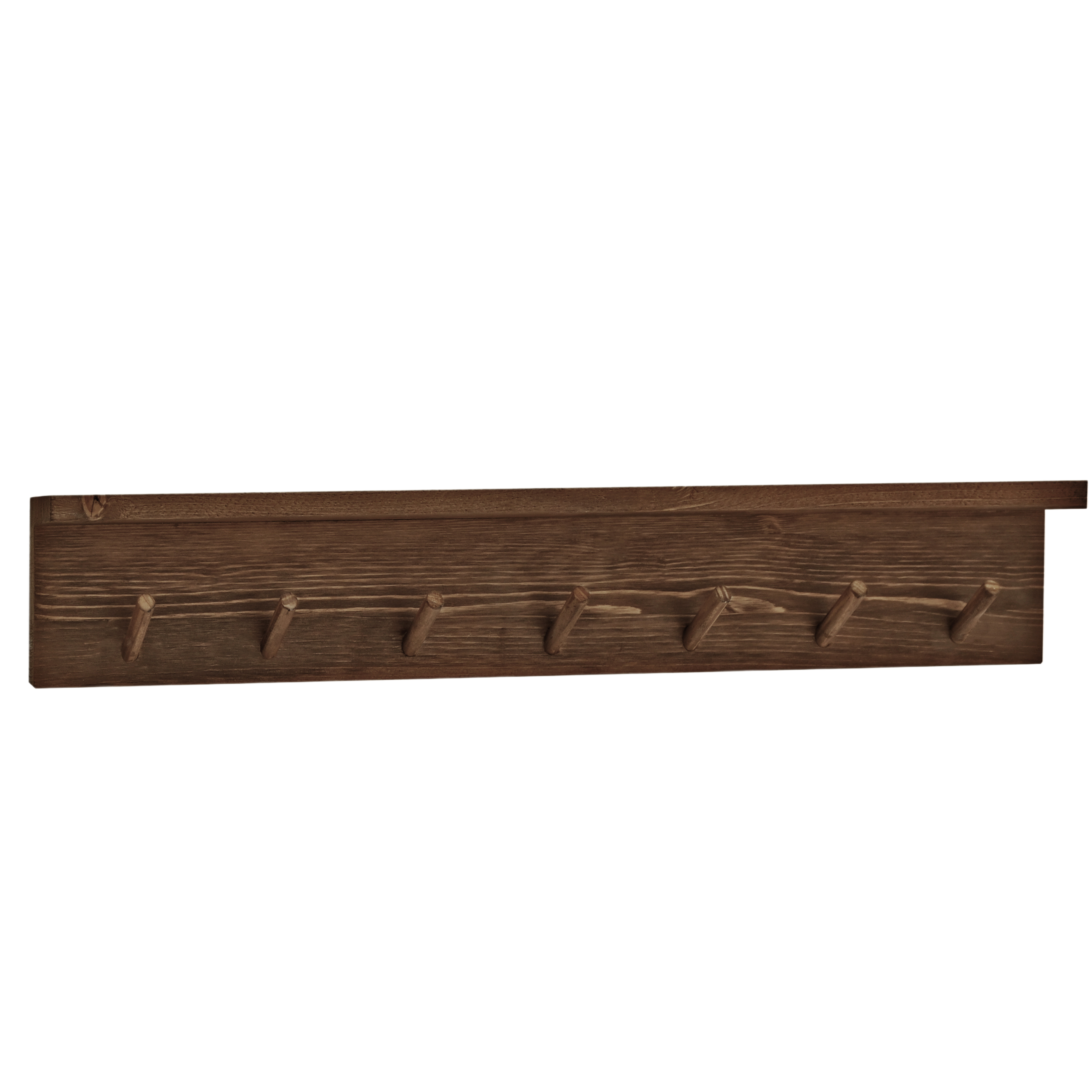 KATE - Colgador de pared de madera maciza en tono nogal de 61x9,5cm ...