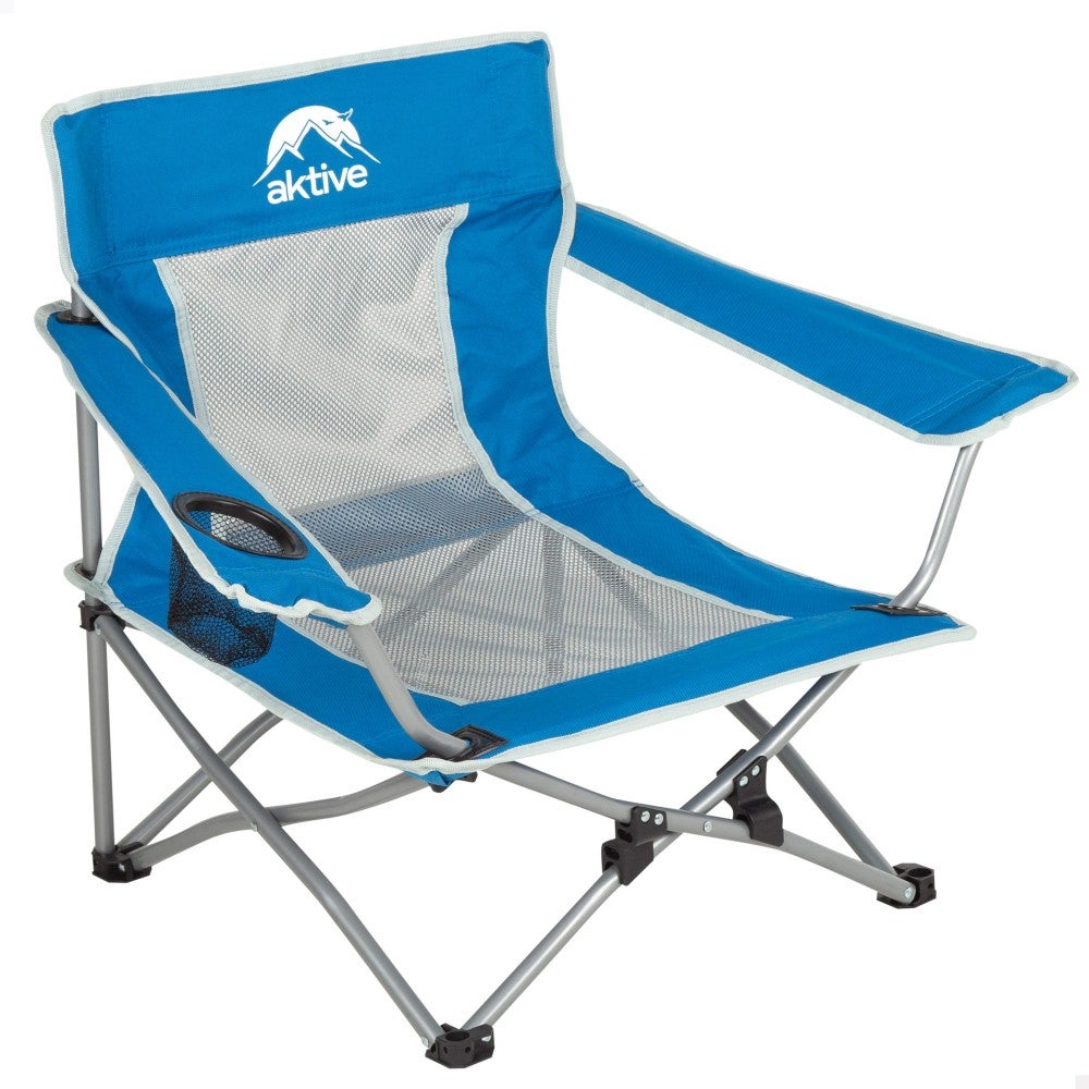 Chaise basse pliante anti-bascule bleue Aktive | Leroy Merlin