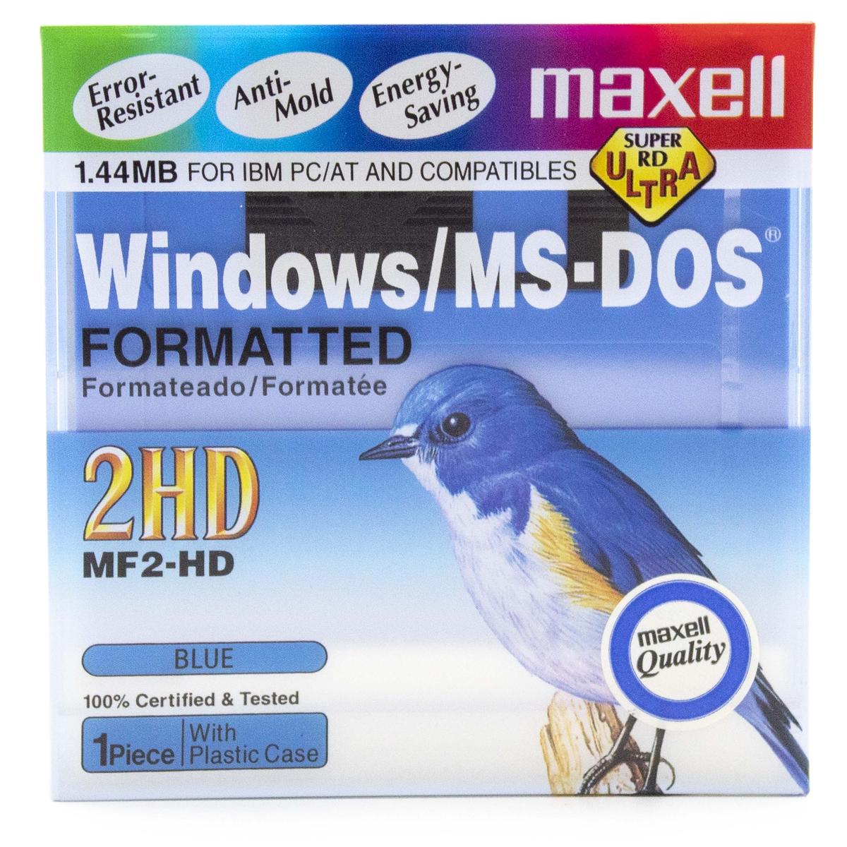 1 X Maxell Floppy Disk Drive 3,5" 1.4mb Mf2-hd Ms-dos Windows Blu (singolo) | Leroy Merlin