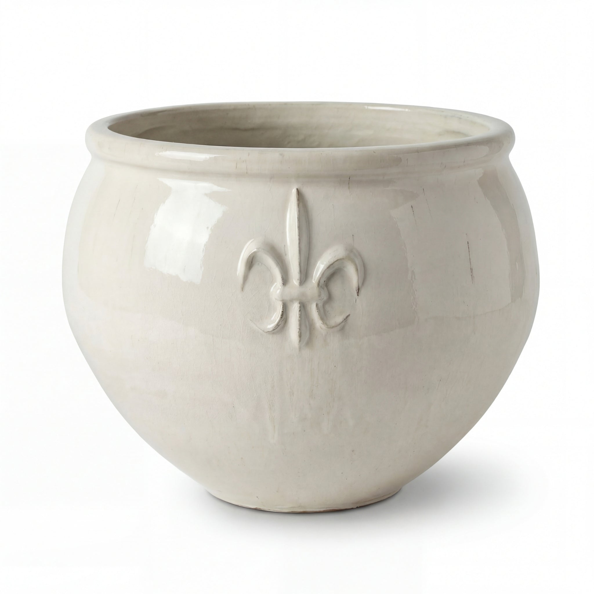 Maceta grande de exterior CLOVIS 86x64cm crema, hecha a mano en ...