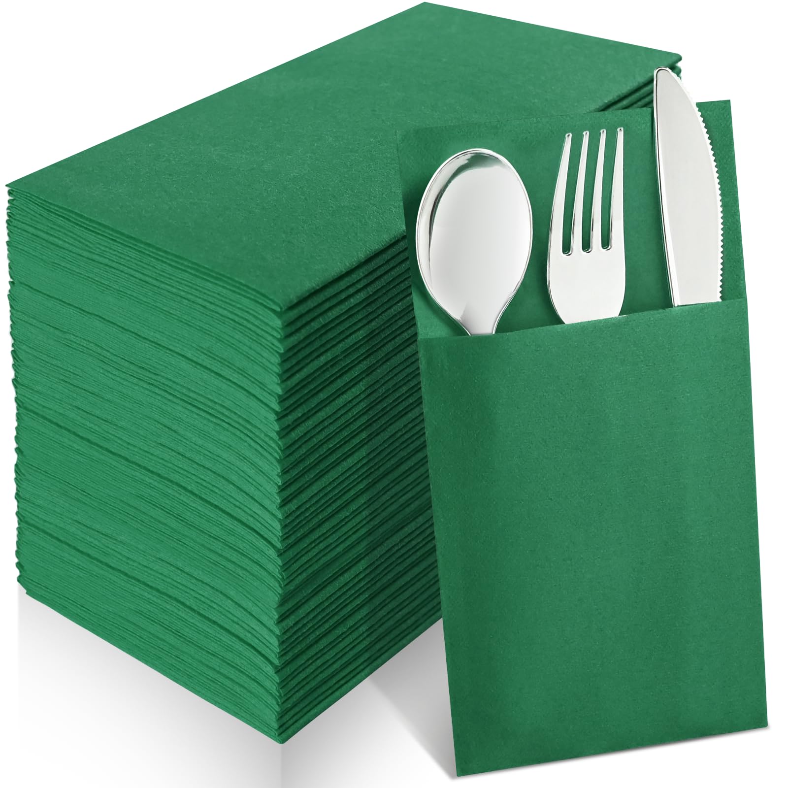 Serviettes jetables avec poche à couverts intégrée, paquet de 50 ...