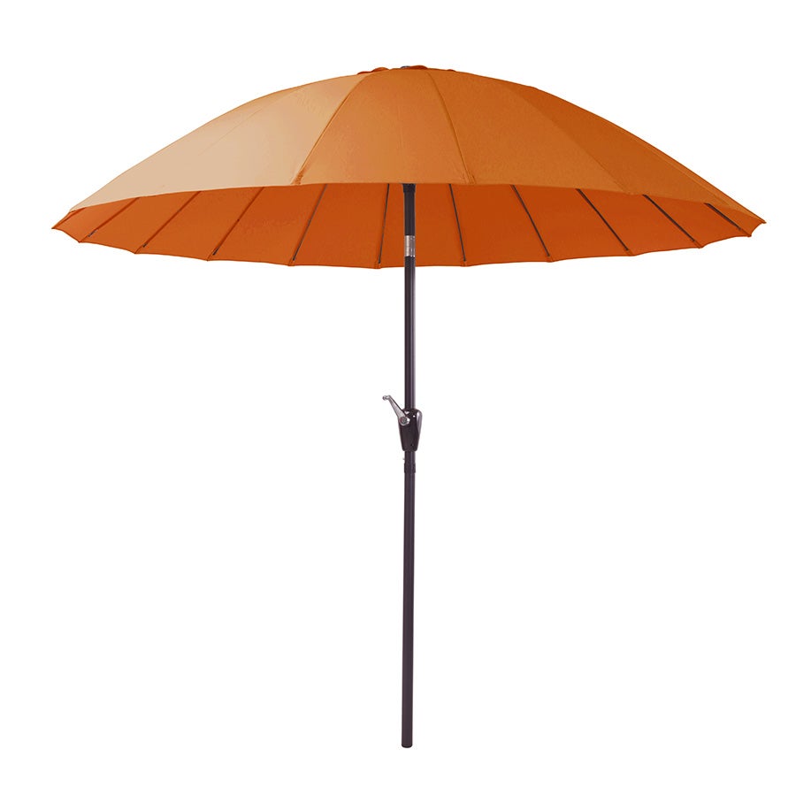 Parasol de jardin avec mât central orange | Leroy Merlin