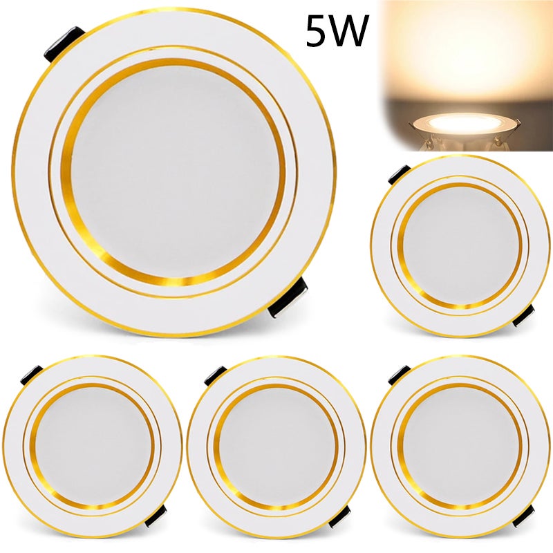 Lot de 4 Plafonniers Encastrables LED, Downlights LED Encastrables 5W, Spots de Plafond LED Or ...