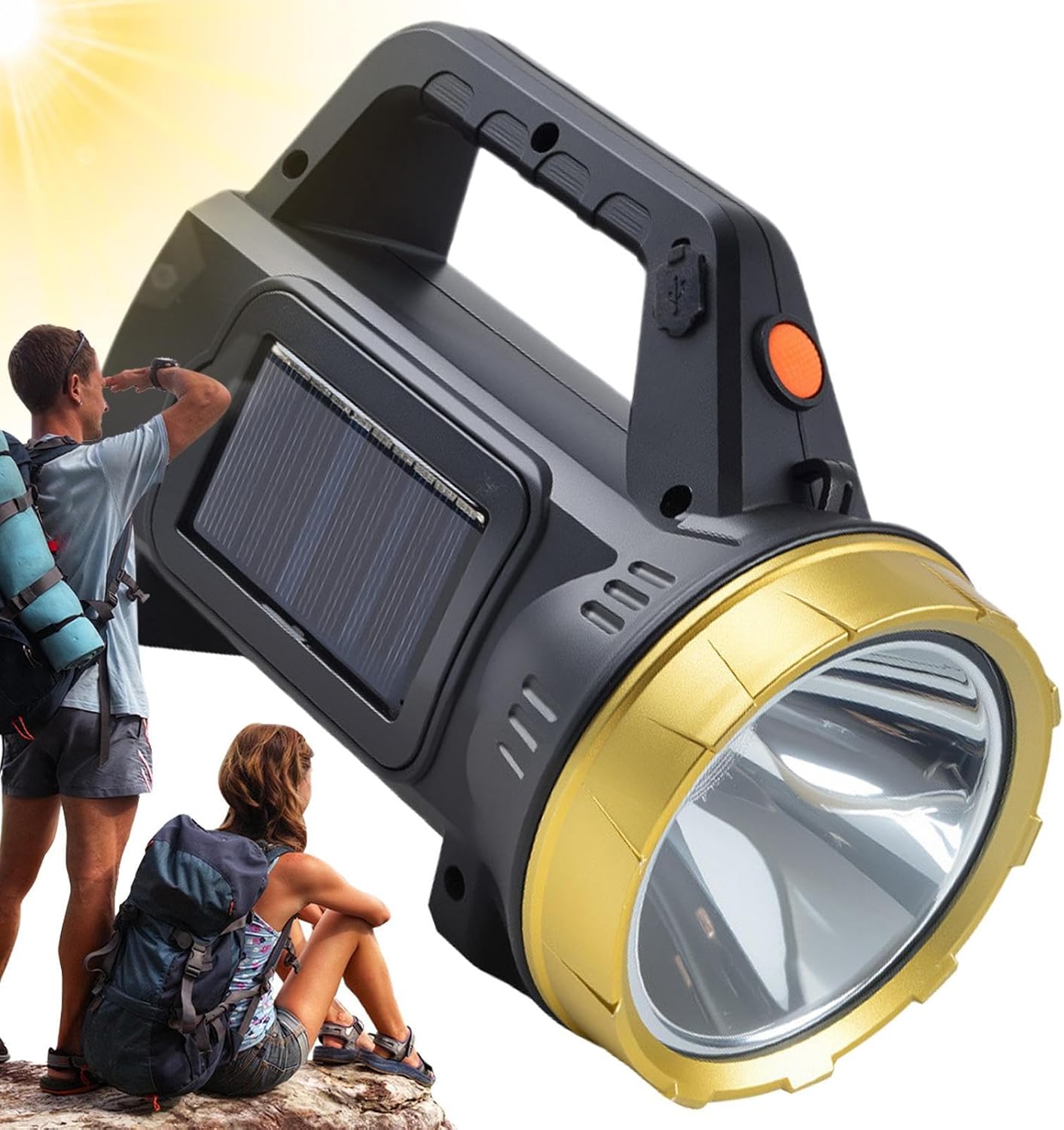 Linterna solar universal, linterna LED recargable, 15,8 x 8,2 x 11,2 cm ...