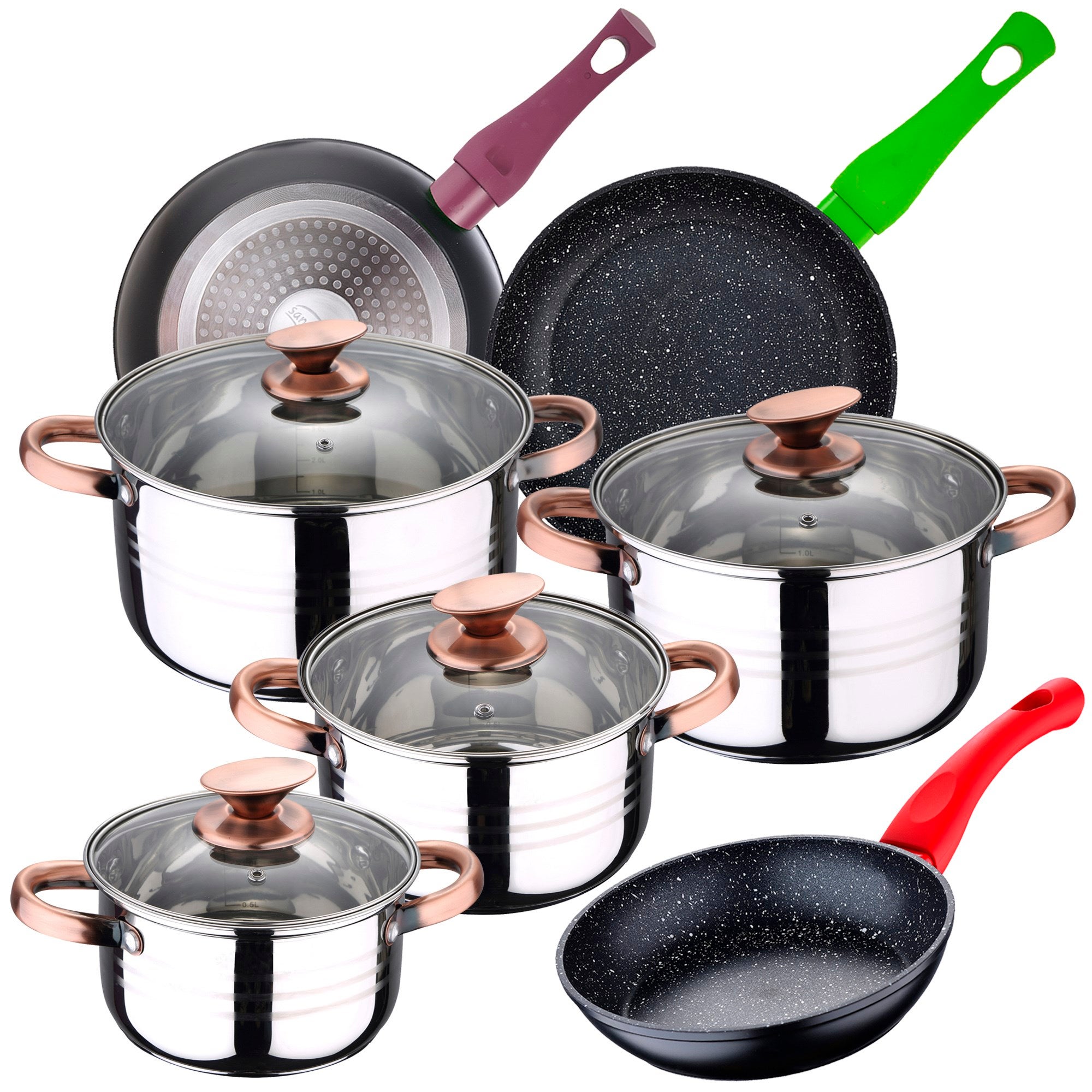 Batteria di pentole SAN IGNACIO Nona in acciaio inox 8 pezzi con set ...