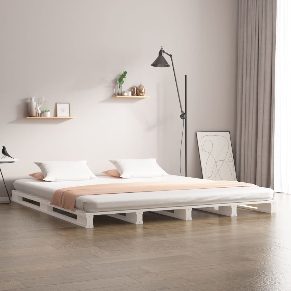 Maison Exclusive - Lit de palette sans matelas blanc bois massif ...