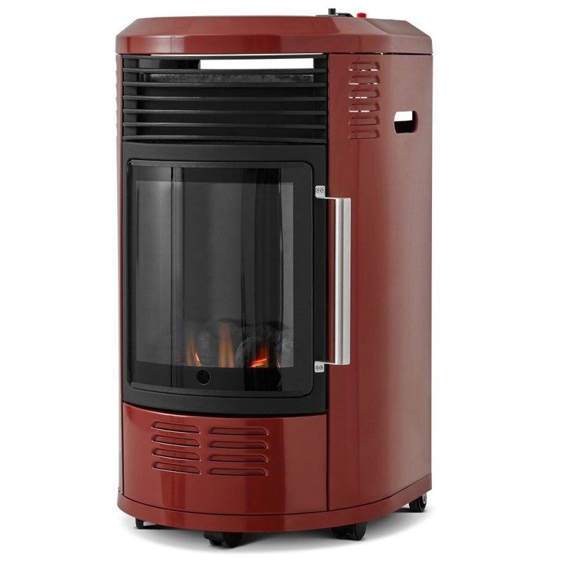 Chauffage d'appoint à gaz Volga Rouge Brique - FAVEX - Effet feu de ...