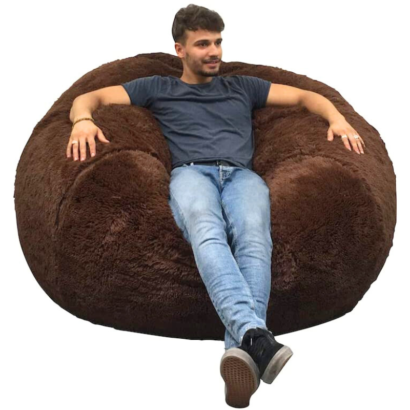 Puf gigante de pelo BANANAIR marrón 140 cm | Leroy Merlin