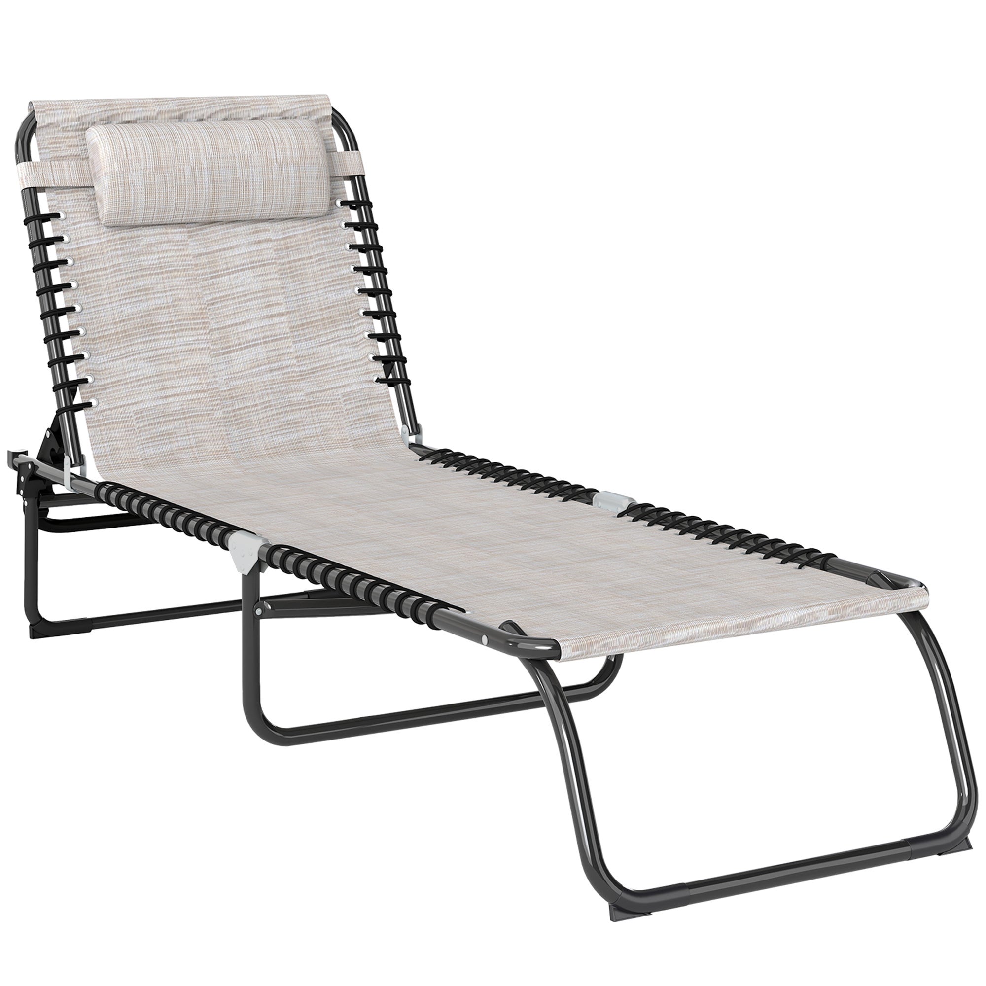 Chaise longue pliable inclinable avec dossier réglable en 4 positions ...