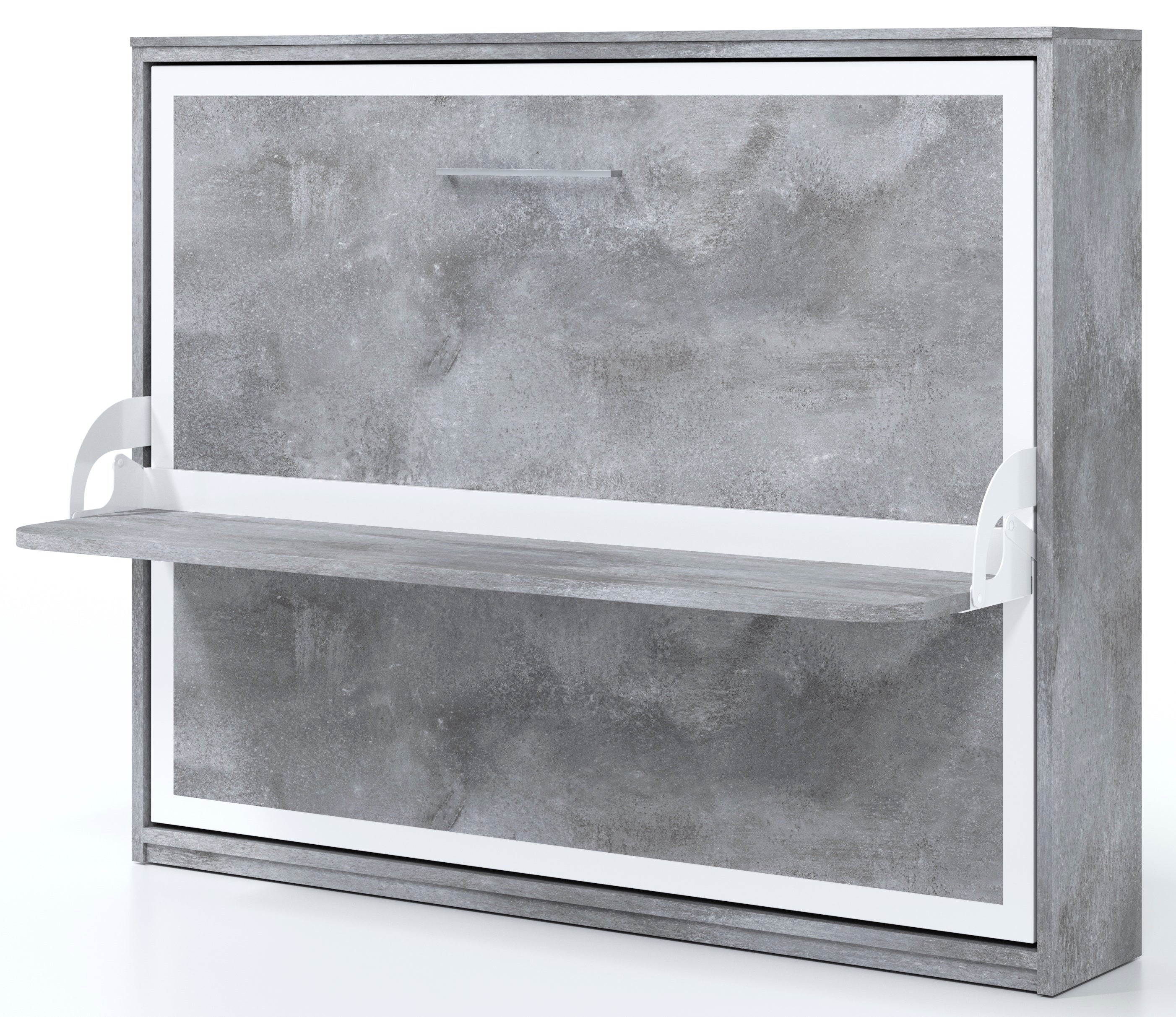 Lit escamotable horizontal 90x180 avec bureau Bona-Coffrage Wengué ...