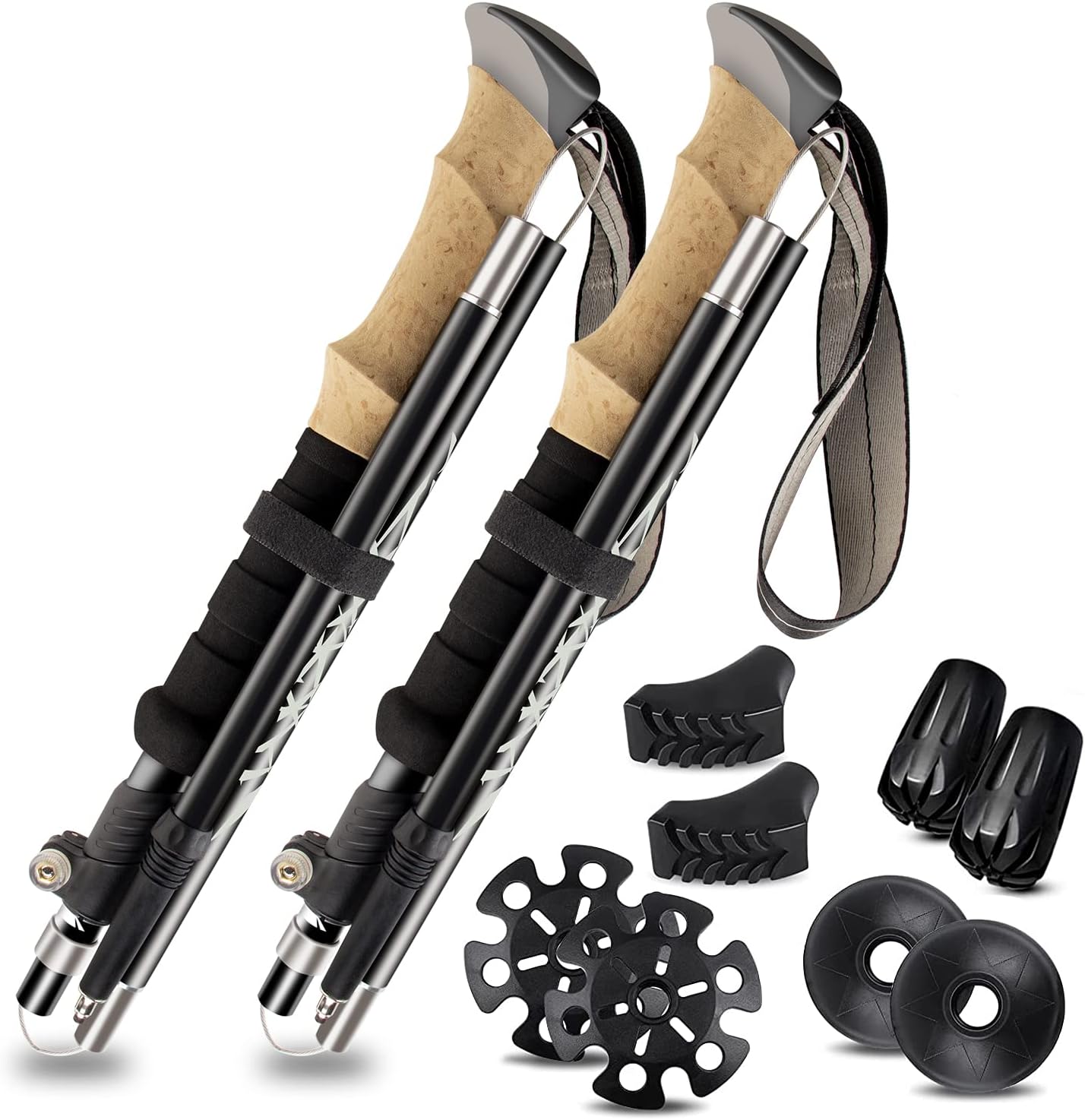 Bâtons de Randonnée 2 PCS Telescopique Réglable de 36 à 130 cm pour ...