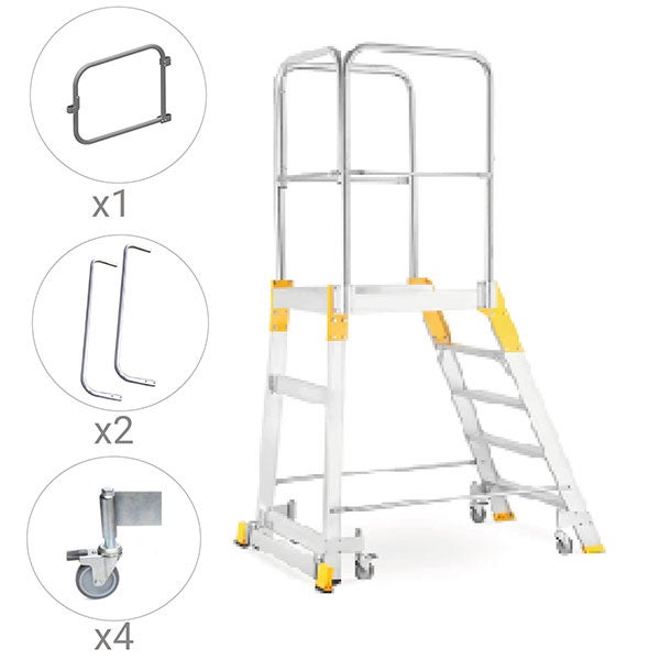 Plateforme roulante de 4 marches. Hauteur de travail maximale de 2.83m ...