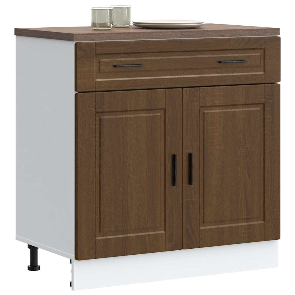 VidaXL Mueble bajo de cocina porto roble marrón madera reconstituida ...
