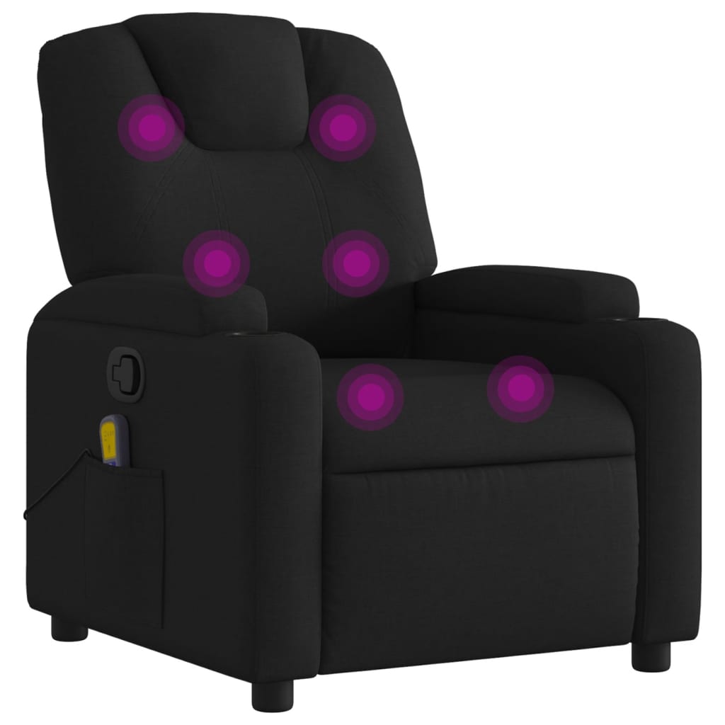 Fauteuil De Salon Chaise Fauteuil De Massage Inclinable Noir Tissu